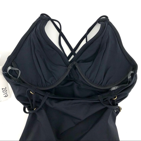 La Blanca | Swim | La Blanca Black Island Goddess Ruched Cross Back ...